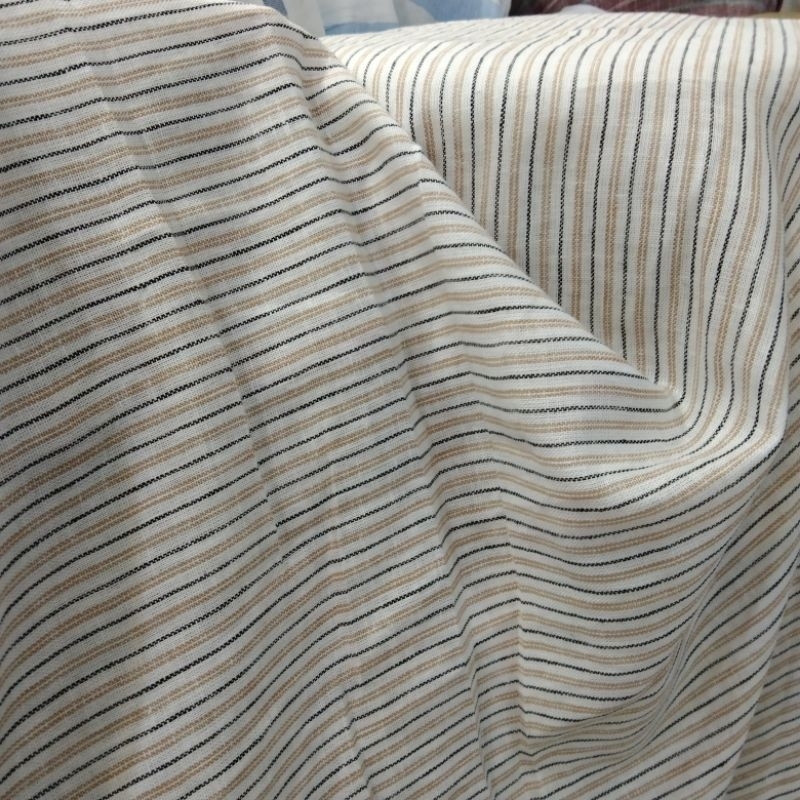 Jual bahan katun linen motif dan polos - kain katun linen (harga ...