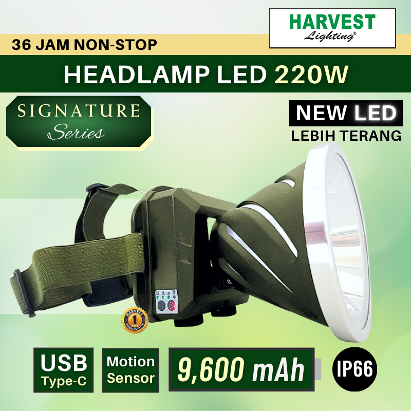 Jual Headlamp 220W SIGN HARVEST LIGHTING Signature Senter Kepala LED ...