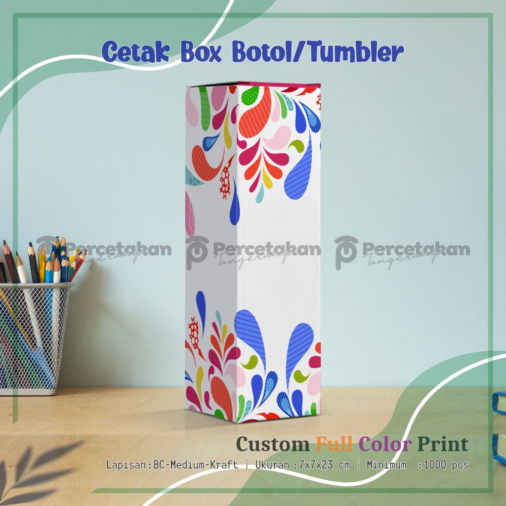 Jual Cetak BOX BOTOL 7x7x23 cm Full Color Free Custom Desain/Logo ...