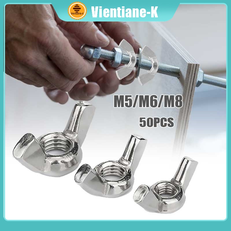 Jual 50PCS Mur Kuping M5 M6 M8 / Wing Nut / Mur Kupu Kupu Stainless 304 ...