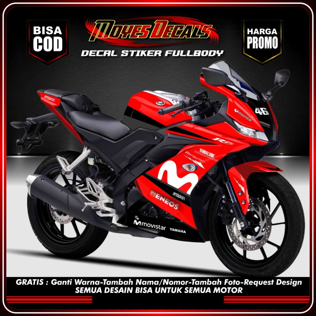 Jual Decal Yamaha R15 V3 Stiker Yamaha R15 V3 Fullbody Yamaha R15 V3 ...