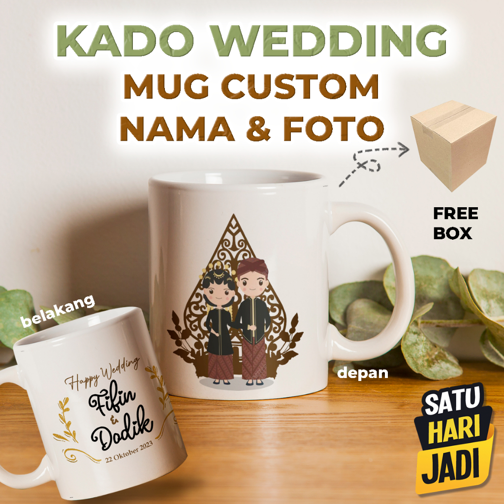 Jual Gelas Mug Custom Design Wedding Kado Pernikahan Aniversary Gift ...