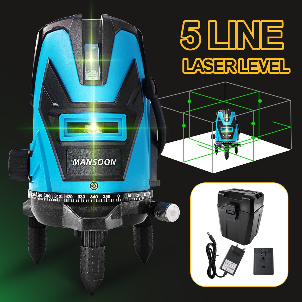 Jual MANSOON⚡Laser Level 5 line Level Self Leveling Projector 360 ...
