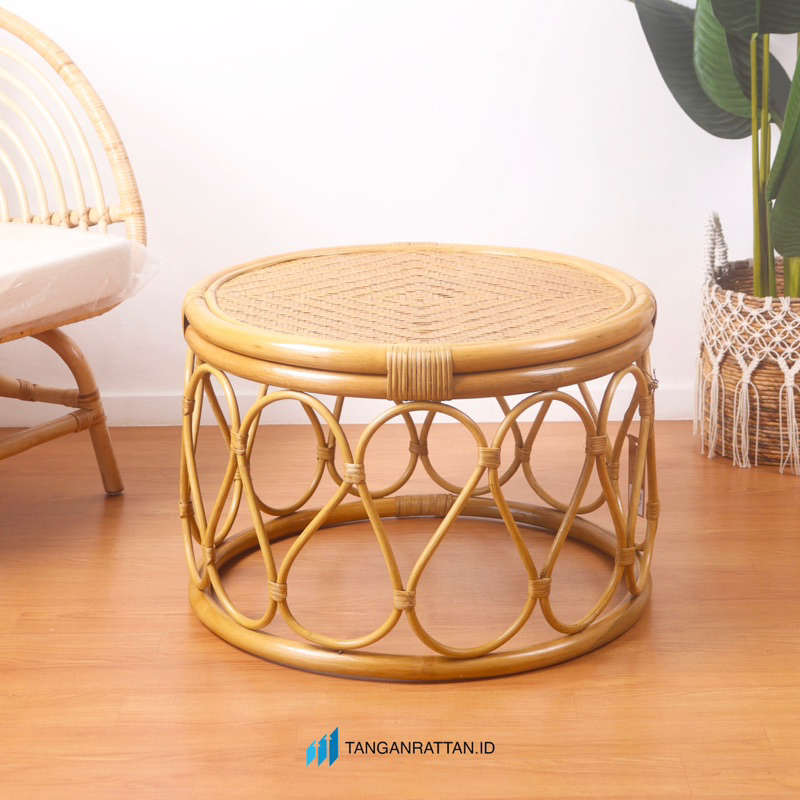Jual Meja Tamu Boho Rotan Minimalis | Meja Rotan Bulat Minimalis ...