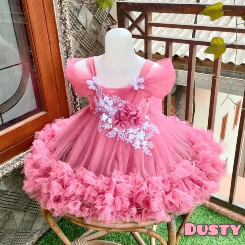 Jual Dress tutu petite Sabrina brokat / gaun pesta anak mewah elegant ...