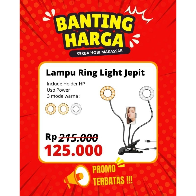 Jual Stand Meja Handphone + Ring light dan Holder Hp | Shopee Indonesia