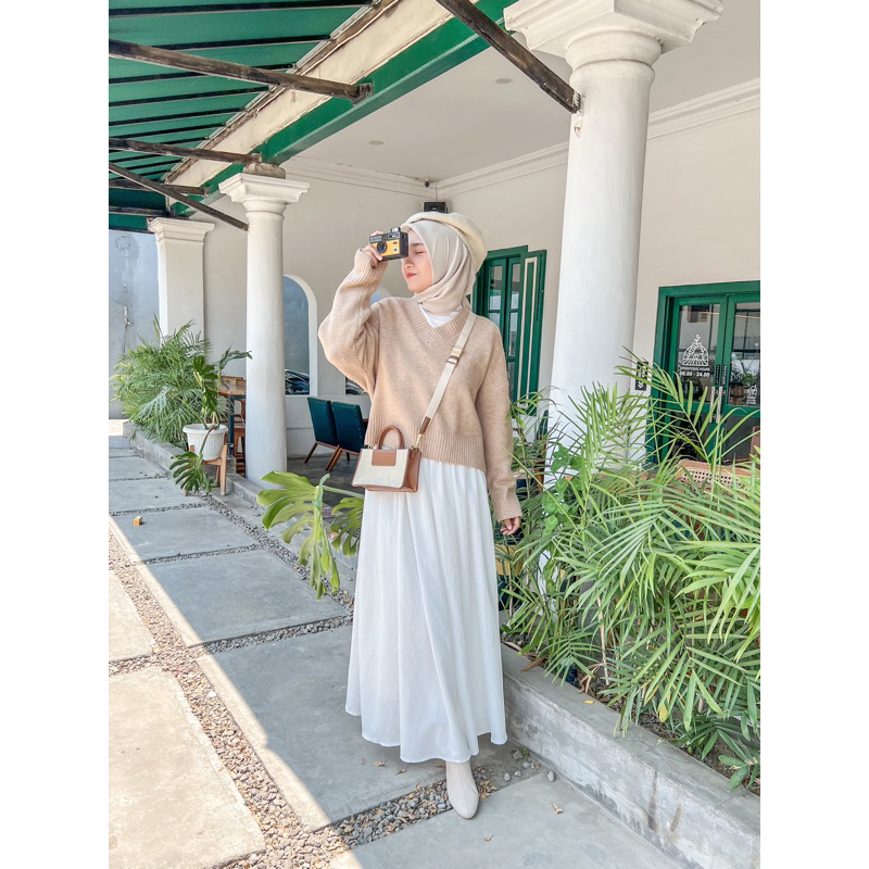 Jual Queenie Skirt by Kimka hijab | Rok Cringkle Korea | Rok Jumbo ...