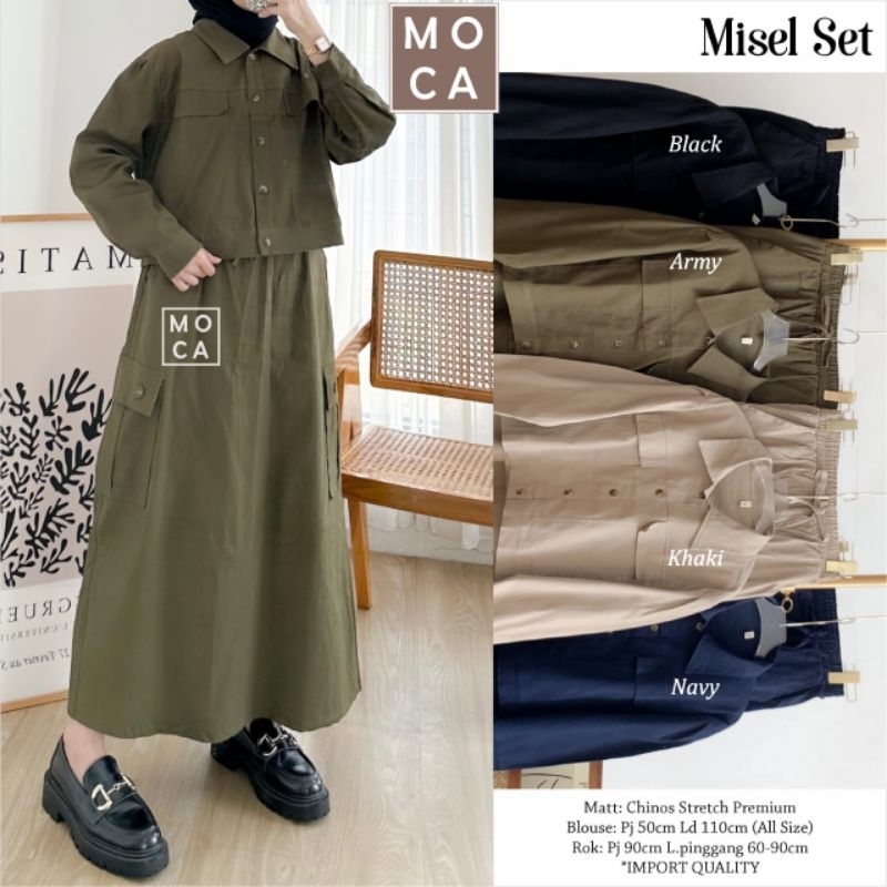 Jual Misel Set Cargo Skirt MOCA ORI | Shopee Indonesia