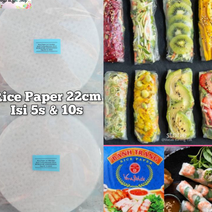 Jual Kirim Sekarang Rice Paper 5 dan 10 lembar banh trang diameter 22cm ...