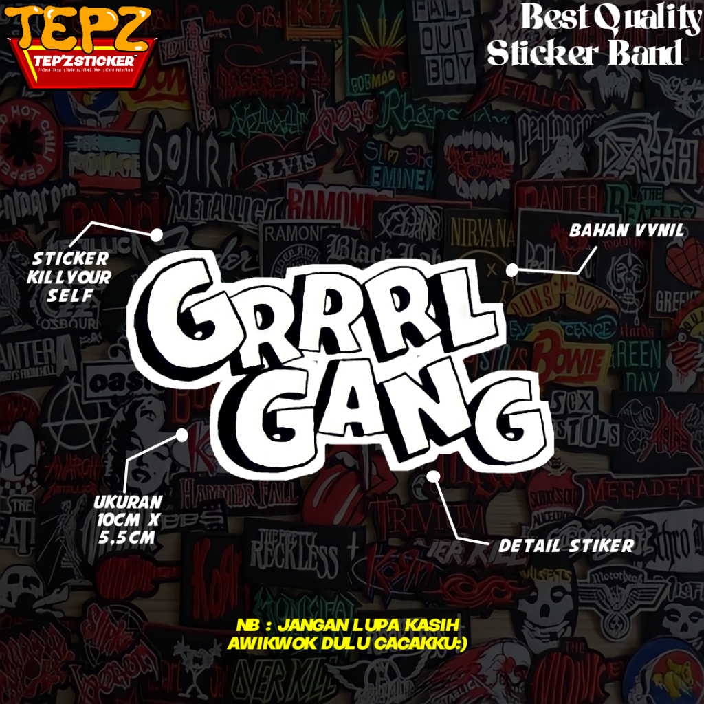 Jual STICKER STIKER (BAND GRRRL GANG) STIKER BAND|STIKER METAL|STIKER ...