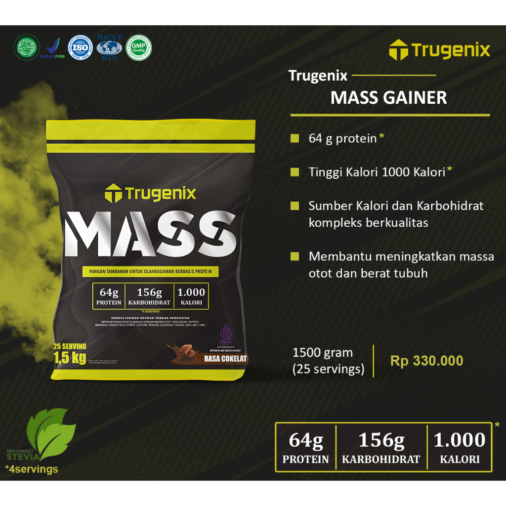Jual Trugenix Mass Gainer 1,5 kg Susu Susu Protein Gym Bulking ...