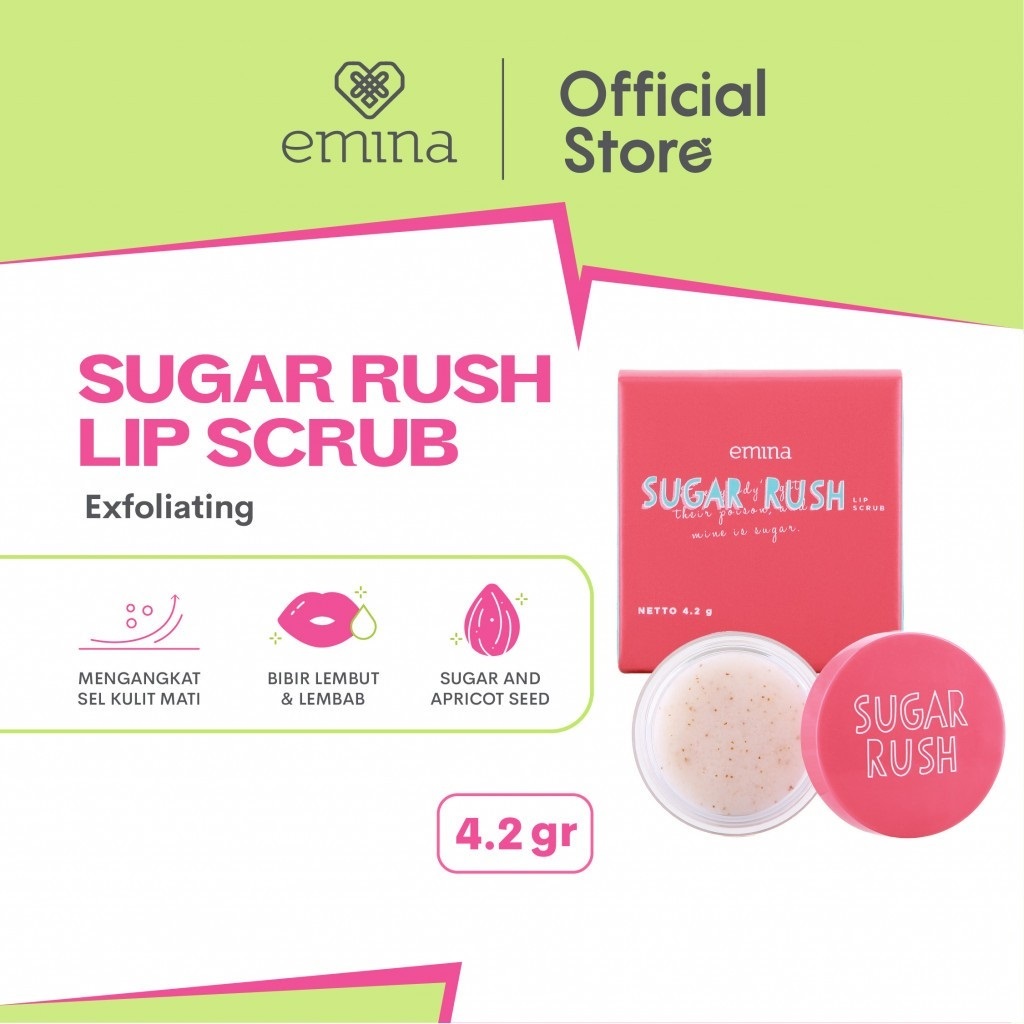 Jual EMINA Sugar Rush Lip Scrub 4.2g | Scrub Bibir Exfoliasi Emina Gula ...