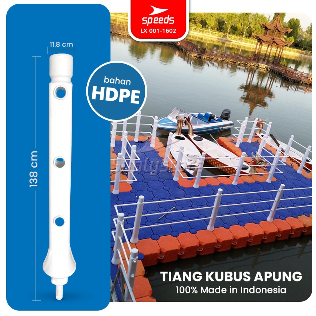 Jual SPEEDS Handrail Tiang Kubus Apung HDPE Dermaga Apung 3 Lubang ...