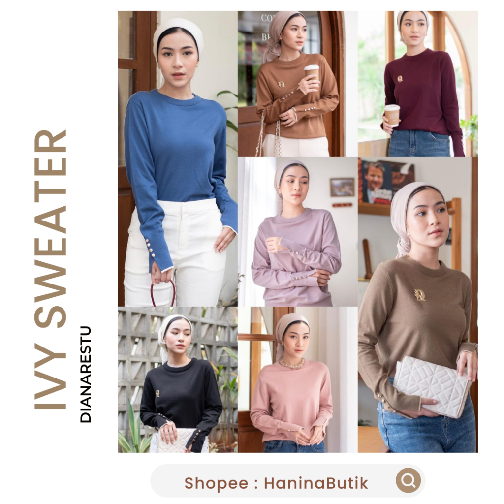Jual (𝗦𝗜𝗔𝗣 𝗞𝗜𝗥𝗜𝗠) IVY SWEATER by DIANARESTU | DIANA RESTU | SWEATER KNIT | Shopee Indonesia