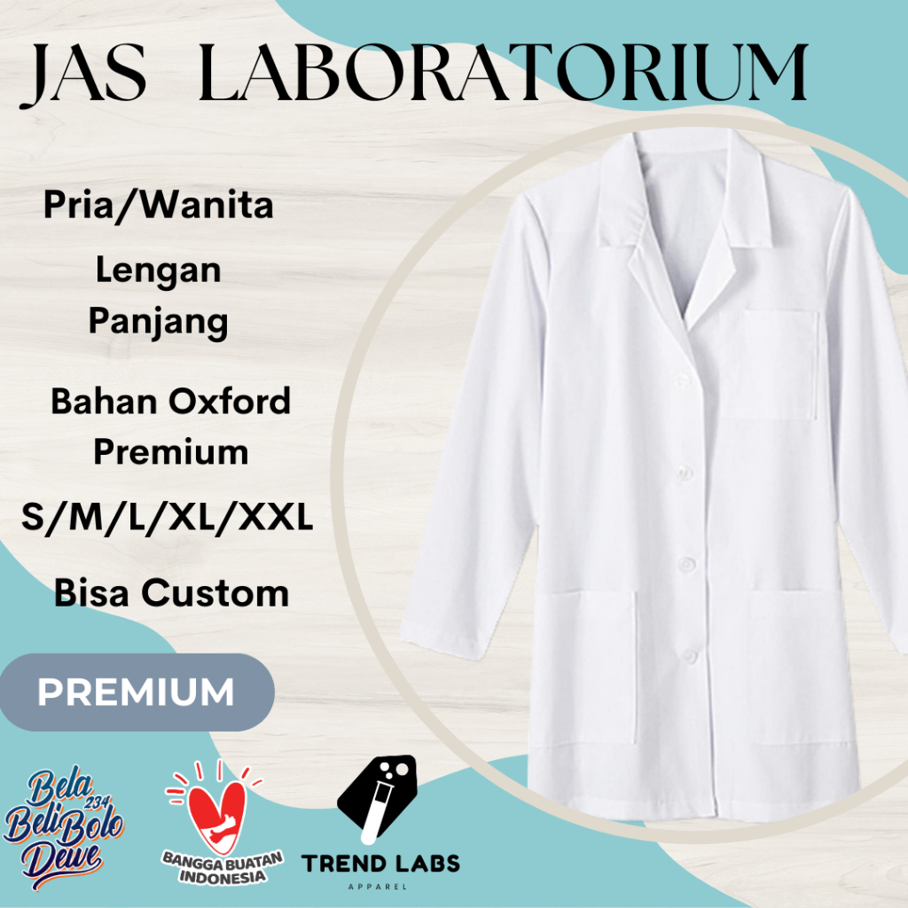 Jual JAS LAB LENGAN PANJANG / JAS LABORAT PANJANG CUSTOM (PRE ORDER ...