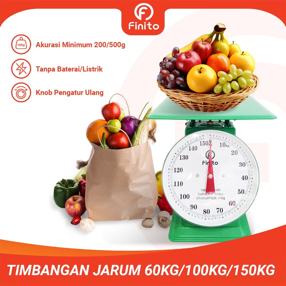 Jual Timbangan Analog 60kg 100kg 150kg Timbangan Duduk Meja Manual Jarum Hijau Datar Rata 60 kg ...
