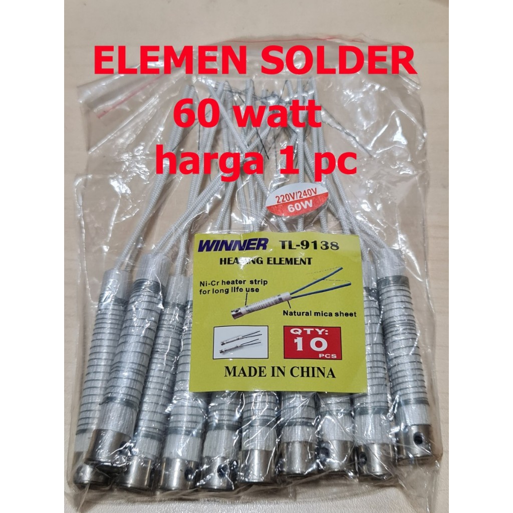 Jual Element solder 60w Merk WINNER Tl-9138 220V Elemen 60 W | Shopee ...