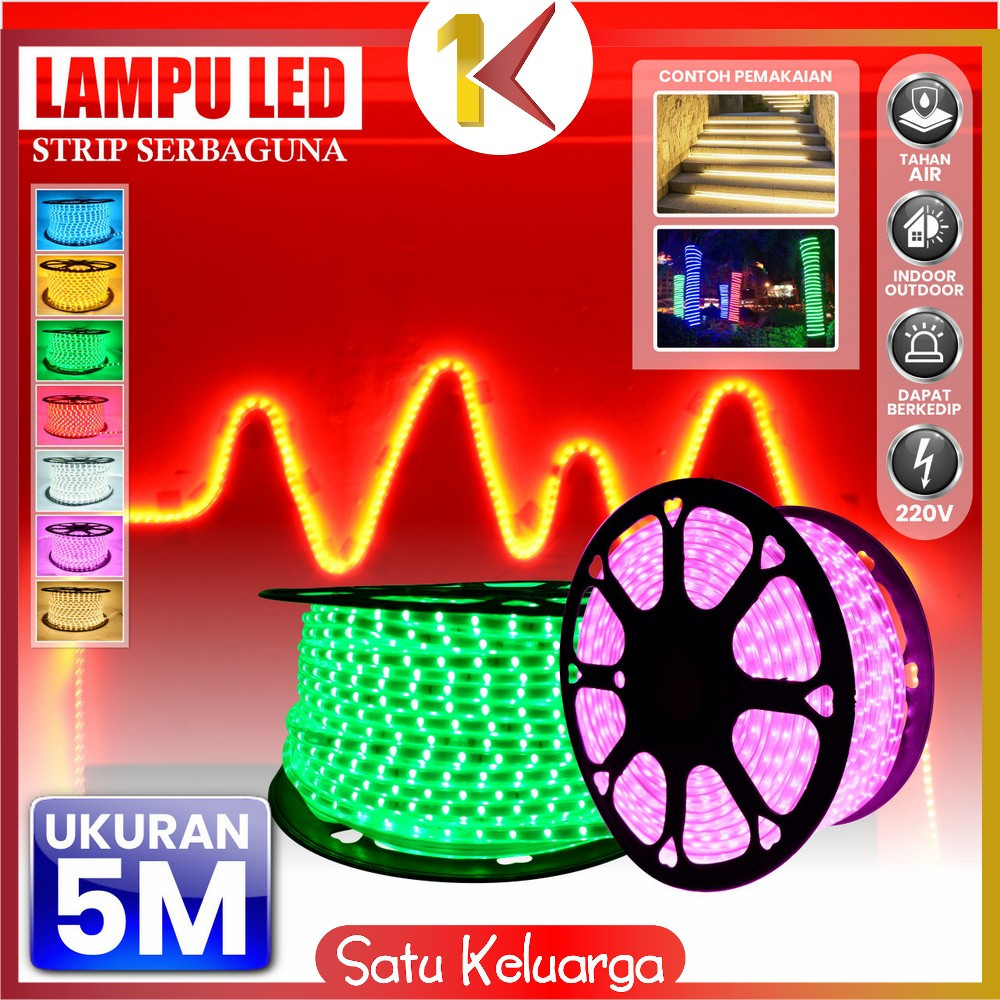Jual SK-C883 Lampu LED Strip Selang 5050 UK 5M 220V Warna Warni ...