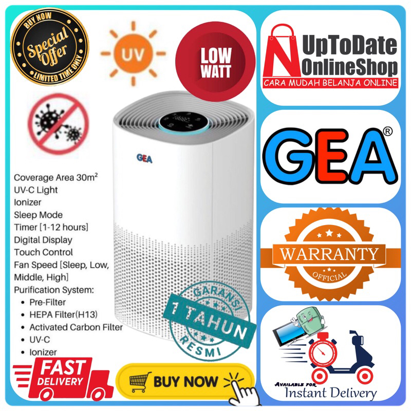 Jual AIR PURIFIER GEA KJ255F KJ 255F UV-C 30m2 PEMBERSIH UDARA GEA ...