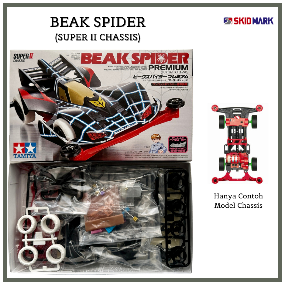 Jual Mobil Rakit Tamiya Mini 4WD - Beak Spider Super II Chassis ...