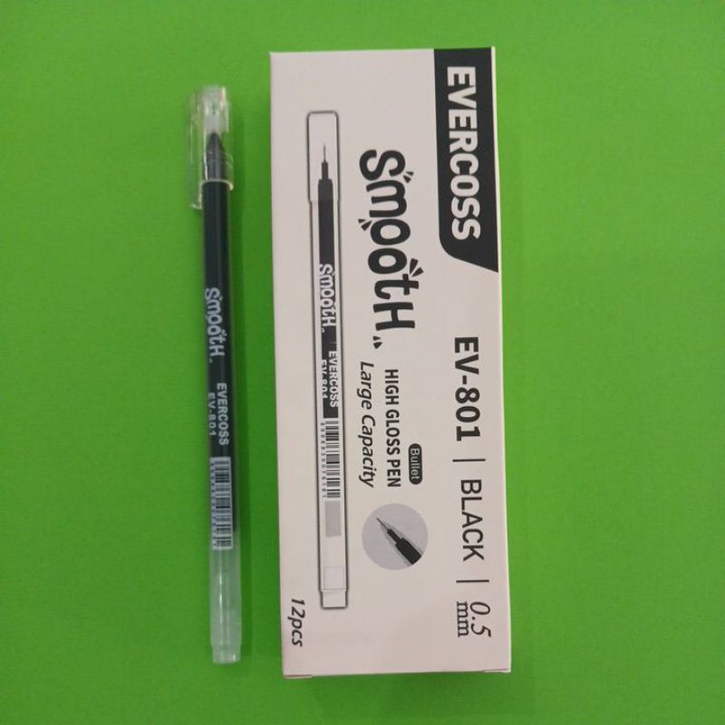 Jual Pulpen Gelpen Evercoss EV-801 Tinta Black/Hitam 0,5mm per pak isi ...