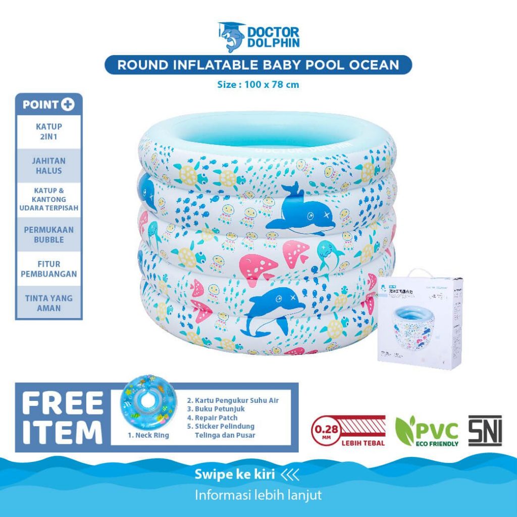 Jual Doctor Dolphin Round Inflatable Baby Pool | Shopee Indonesia