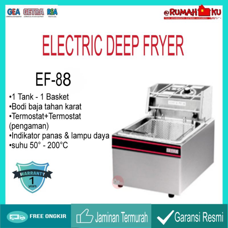 Jual GETRA ELECTRIC DEEP FRYER EF - 88 / PENGGORENGAN LISTRIK (8,5L ...