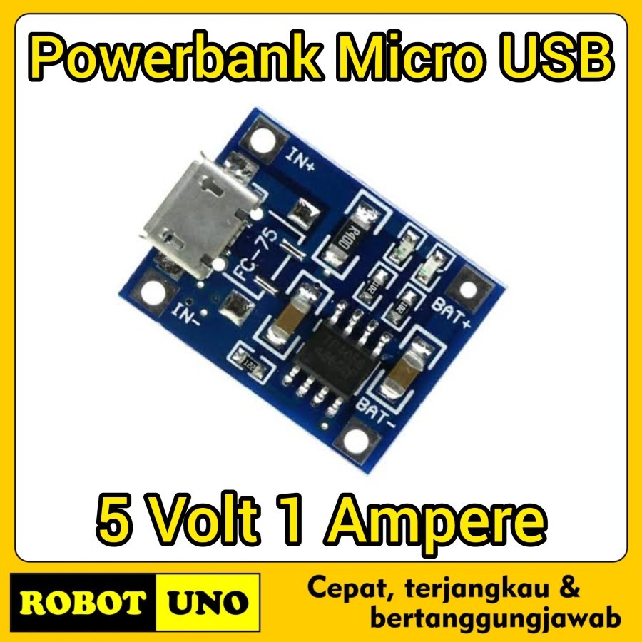 Jual Modul Charger Baterai Lithium 18650 Micro USB 5Volt 1A | Shopee ...