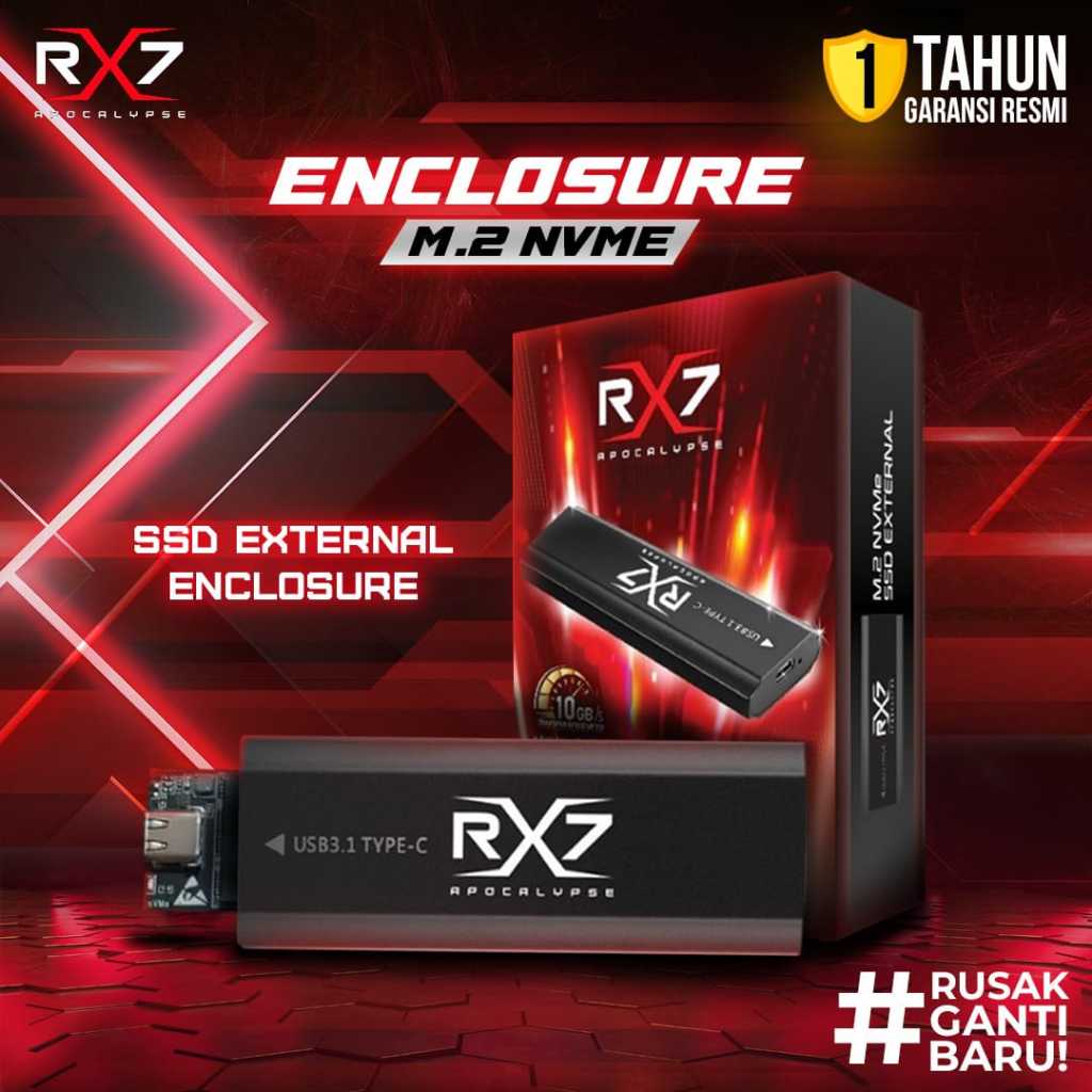 Jual Enclosure M.2 NVME RX7 / External case M.2 NVME type C USB 3.1 RX7 ...