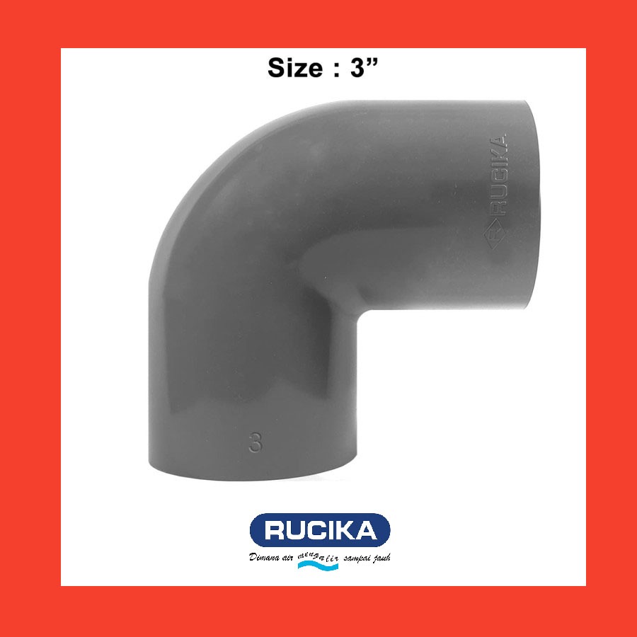 Jual Rucika Elbow Fitting PVC AW 3 " Knee / L / Keni Polos 90 | Shopee Indonesia