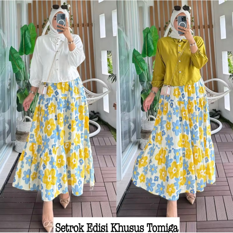 Jual EKSKLUSIF ONE SET MOTIF // SET ROK MOTIF RAYON MIX CRINKLE ...