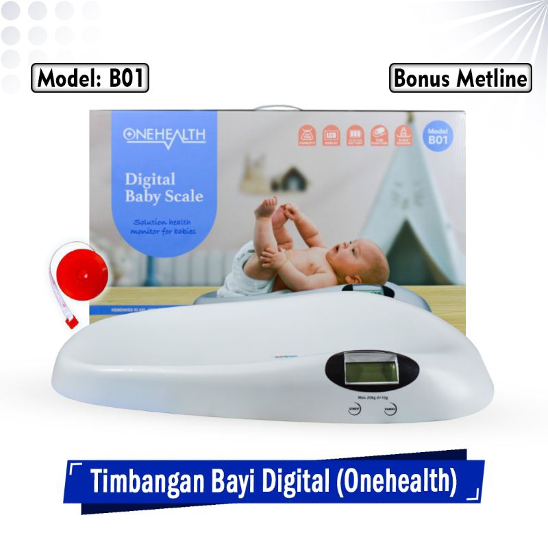 Jual Digital Baby Scale OneHealth Timbangan Bayi Digital Bonus Metline ...