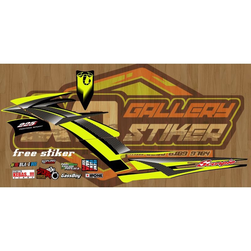 Jual stiker striping Scorpio steko tangki hitam body hitam | Shopee ...