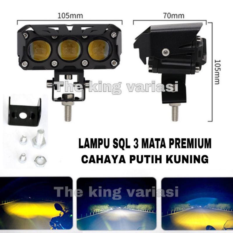 Jual LAMPU SOROT SQL 3 MATA LASER PREMIUM / LAMPU SQL 3 MATA MOBIL DAN ...