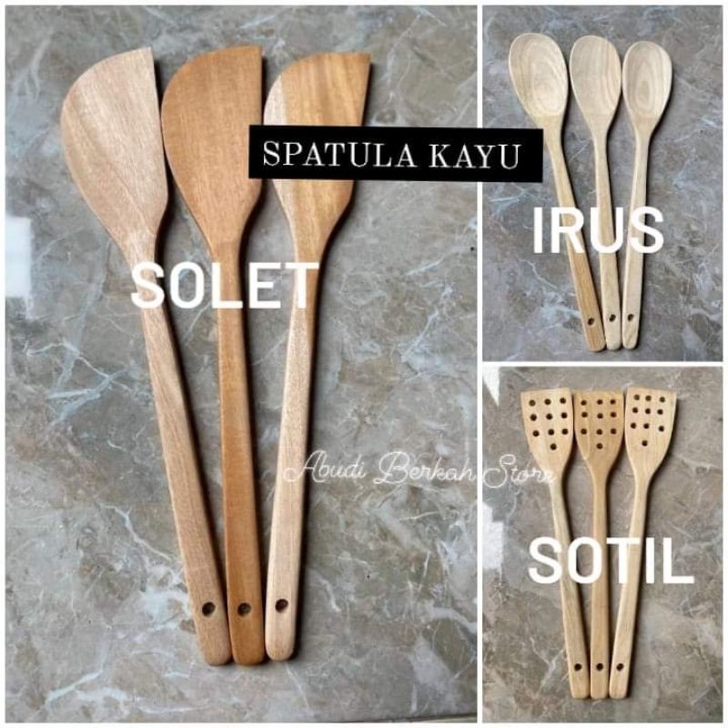Jual SOLET,IRUS, SOTIL SPATULA BERLUBANG KAYU BESAR | Shopee Indonesia