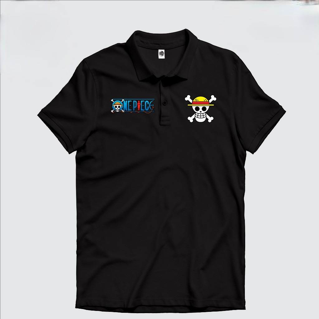 Jual Polo Shirt Kaos Kerah Monkey D Luffy Jolly Roger Mugiwara Anime ...