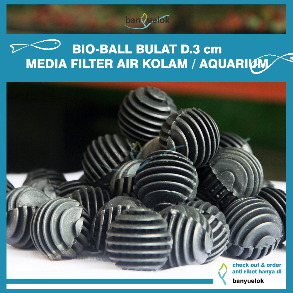 Jual BIo Ball/ Bioball Bentuk Bulat Hitam D 3 cm Media Filter Air Kolam ...
