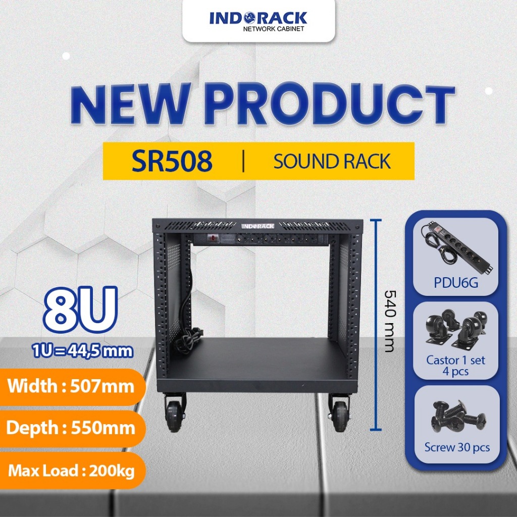 Jual INDORACK Sound Rack 8U Depth 550mm/INDORACK SR508-8U | Shopee ...