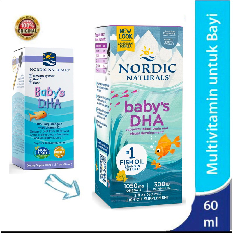 Jual NORDIC NATURALS Baby's DHA 1050 mg Omega - 3 with vitamin D3 (60mL) - BPOM - KEMASAN ...