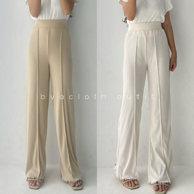 Jual Eca Knit Rib Pants - Highwaist Cullote Pants - Celana Kulot Wanita ...