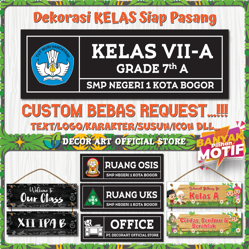 Jual Custom Kelas - Dekorasi Hiasan Pajangan Kelas Sekolah Siap Pasang ...