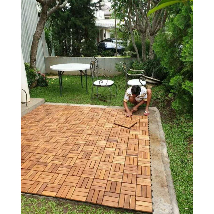 Jual Harga Promo9f9Et TEAKWOOD SK1/3 SOLID DECKING TILE LANTAI KAYU ...