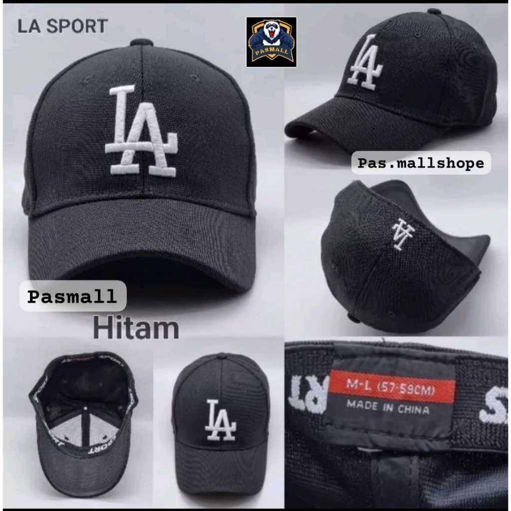 Jual Topi Pria Baseball Import Logo Bordir Topi LA | Shopee Indonesia