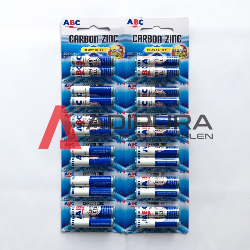 Jual (12 Pcs) Baterai ABC Remote AAA Biru 1.5V Carbon Zinc | Shopee ...