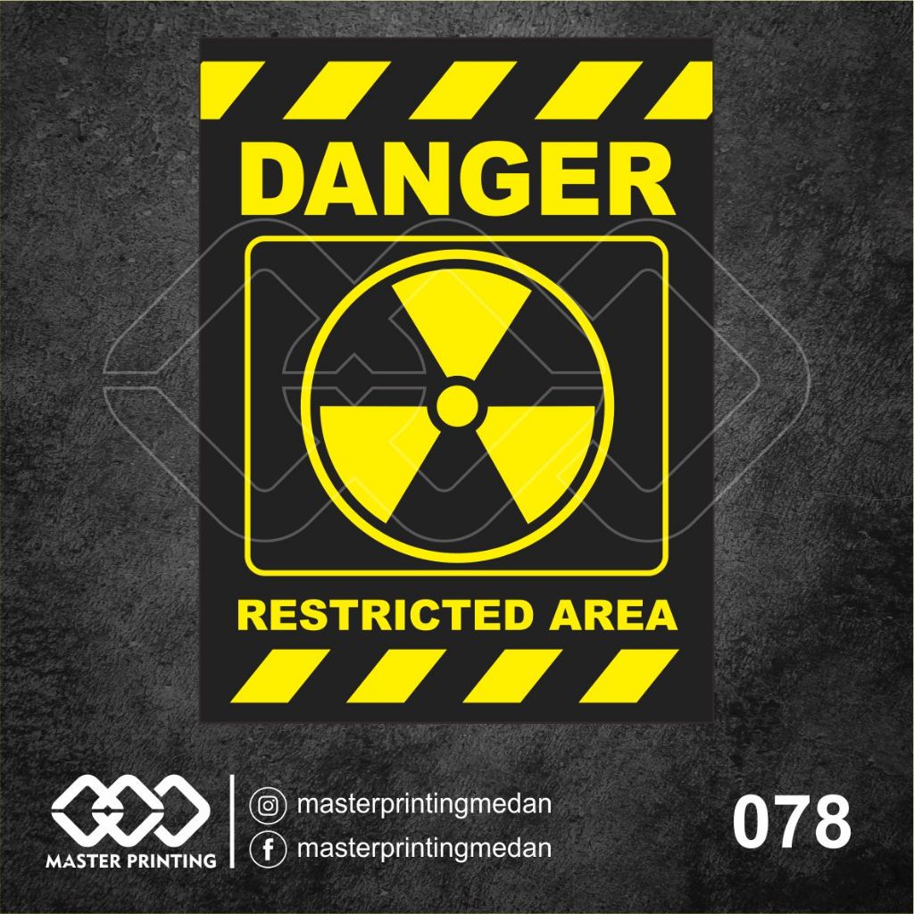 Jual 078 - Stiker Danger Restricted Area, Sticker Vinyl, Premium, Tahan ...