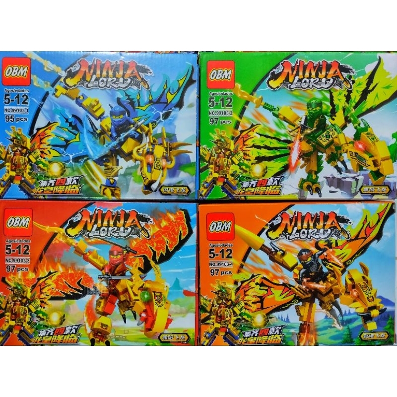 Jual mainan balok ninja naga dragon bersayap lengkap dengan senjata ...