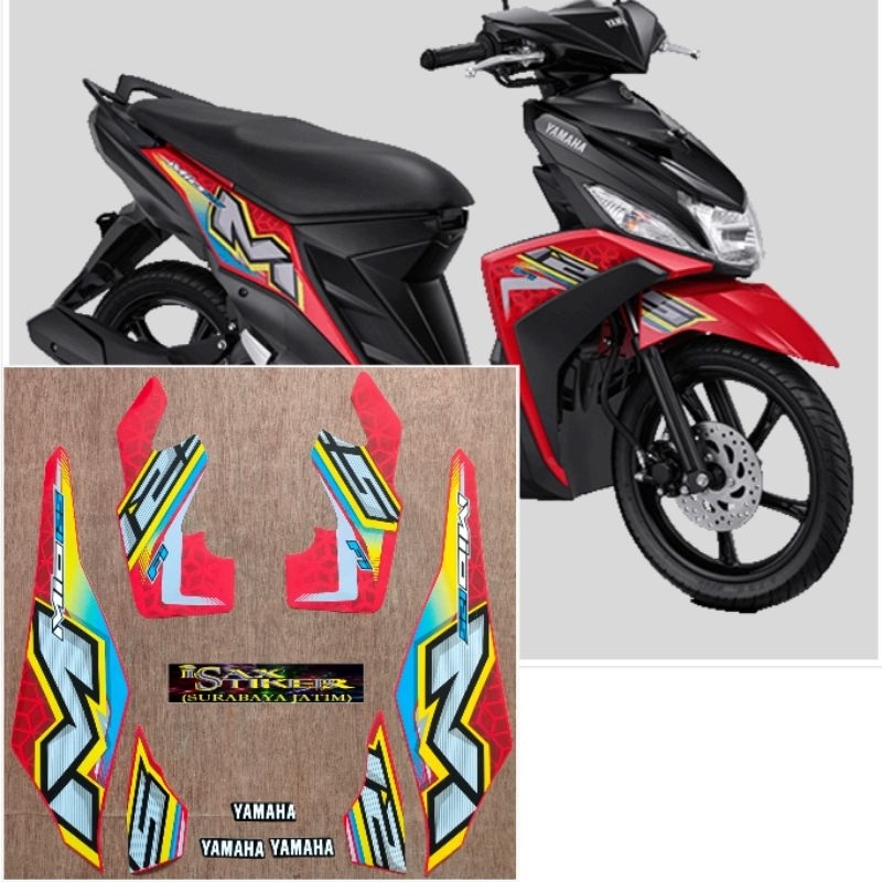 Jual Striping Original Yamaha Mio M3 FI 125 merah tahun 2023 | Shopee ...