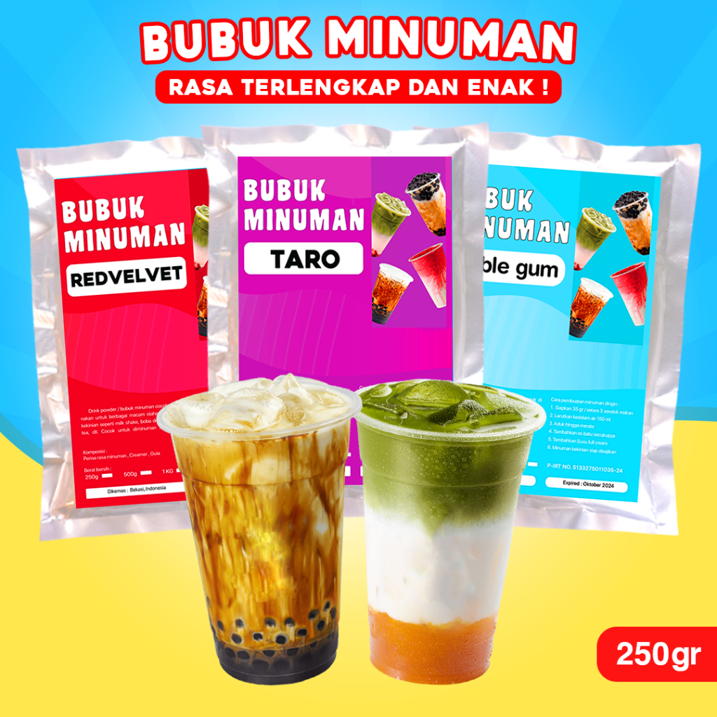 Jual BUBUK MINUMAN RASA / SERBUK MINUMAN 250G / BUBUK MINUMAN BOBA ...