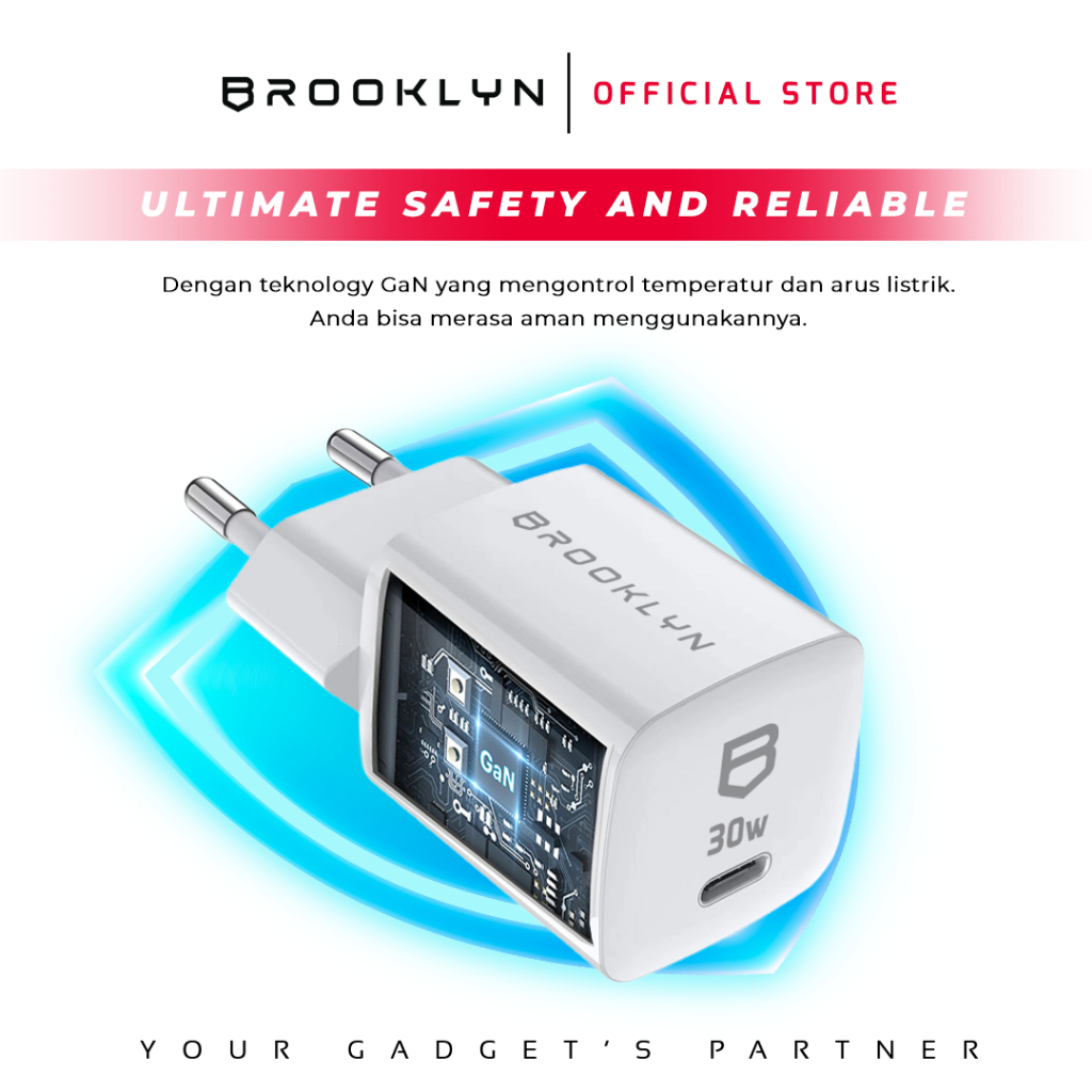 Jual Brooklyn 30Watt PD Wall Charger 1 Port BK-W17 Power Delivery A+ | Shopee Indonesia