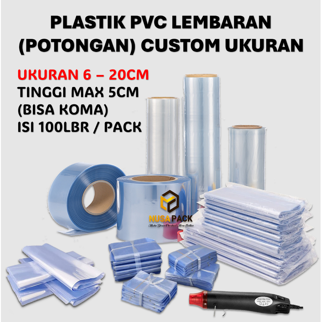 Jual plastik segel pvc lembaran custom ukuran 6cm sd 20cm tinggi max 5 ...